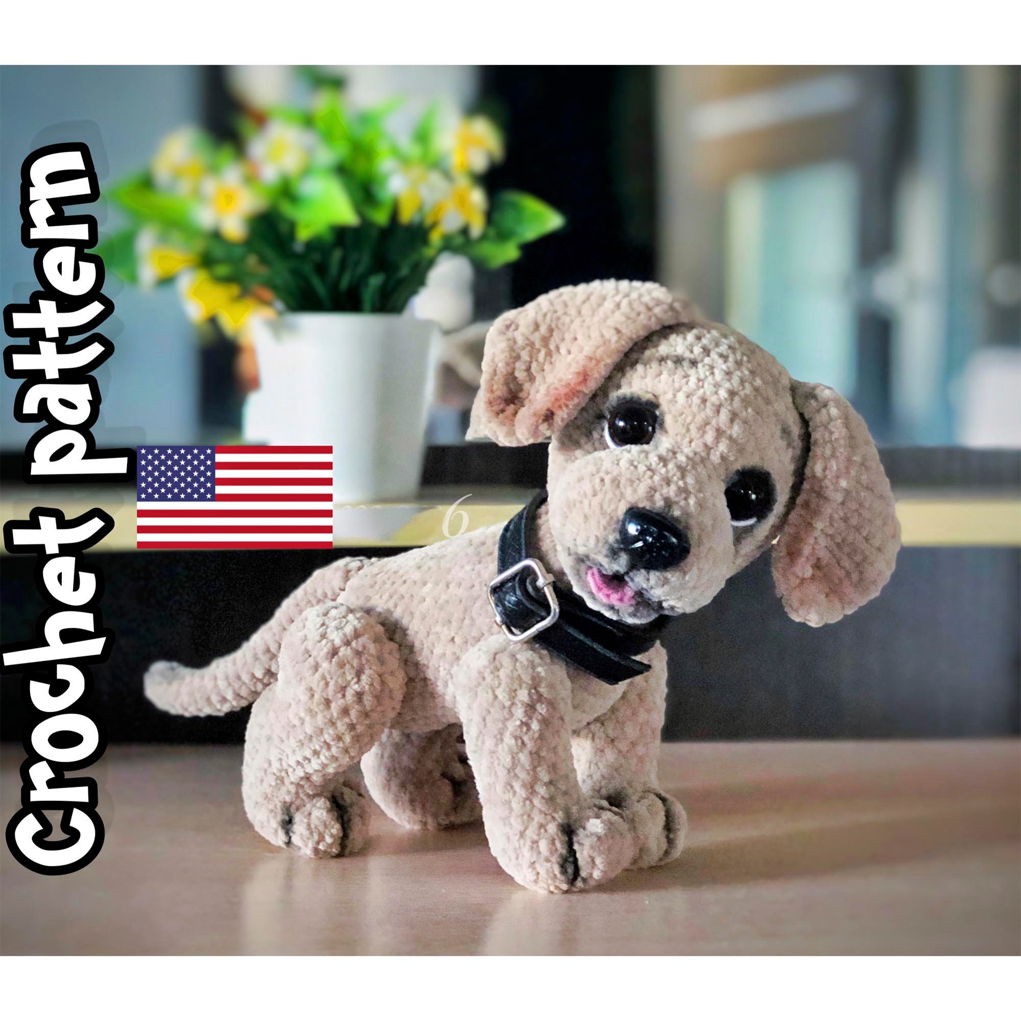 Crochet Labrador Dog Pattern, Golden Retriever, Dog Amigurumi, Plush ...