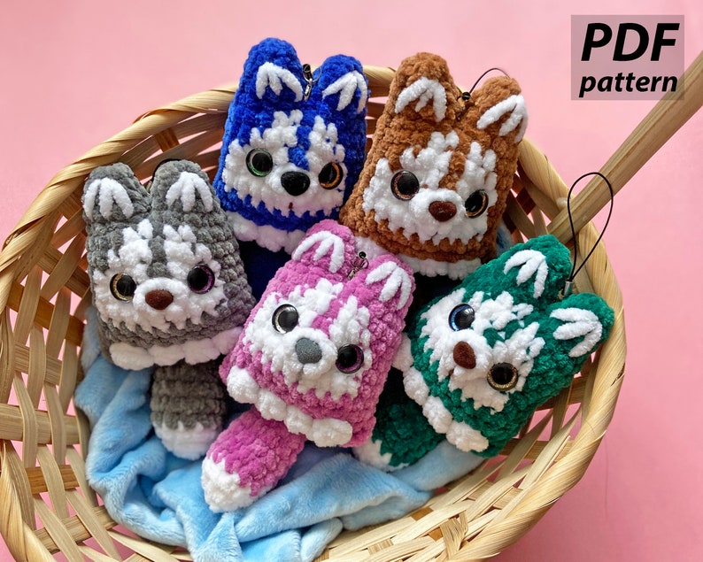 Husky Dog Keychain. Crochet Pattern. A Stuffed Dog. ENGLISH - Etsy