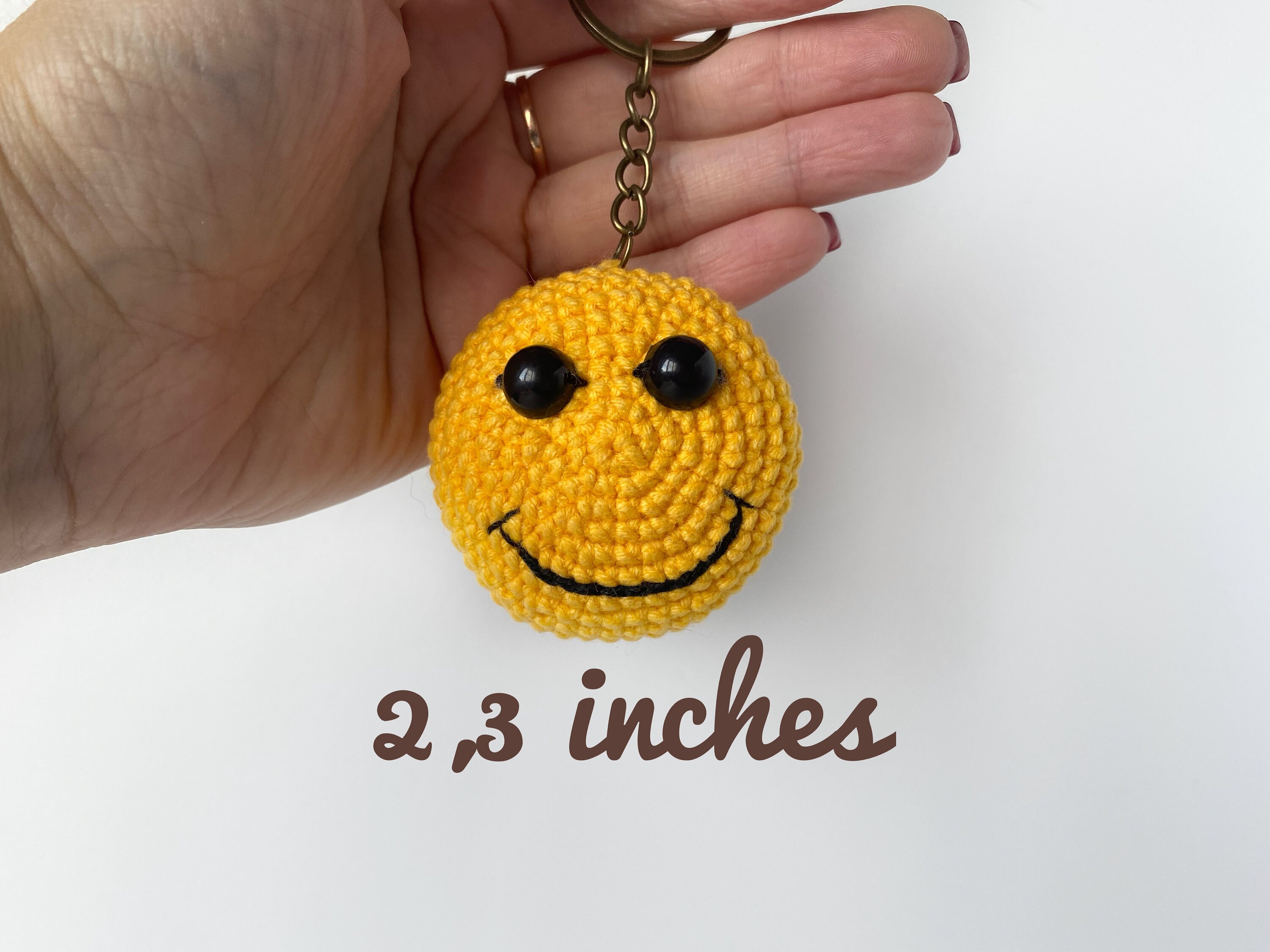 Smiley Face Crochet Pattern Plush Keychain Smiley Face Cute - Etsy UK