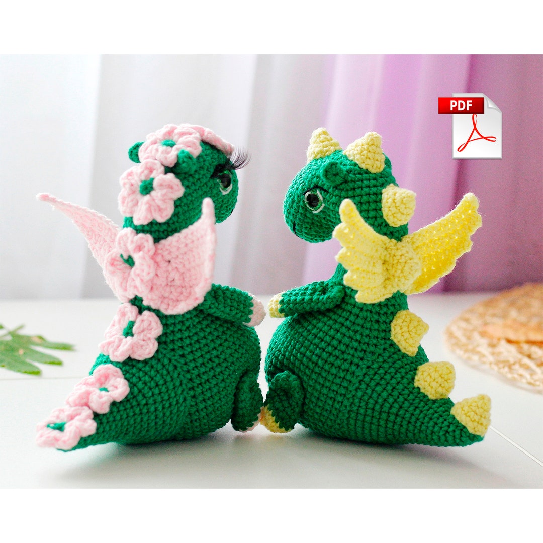Dragon Crochet Pattern, Amigurumi Dragon, Dragons in Love, DIY Tutorial ...
