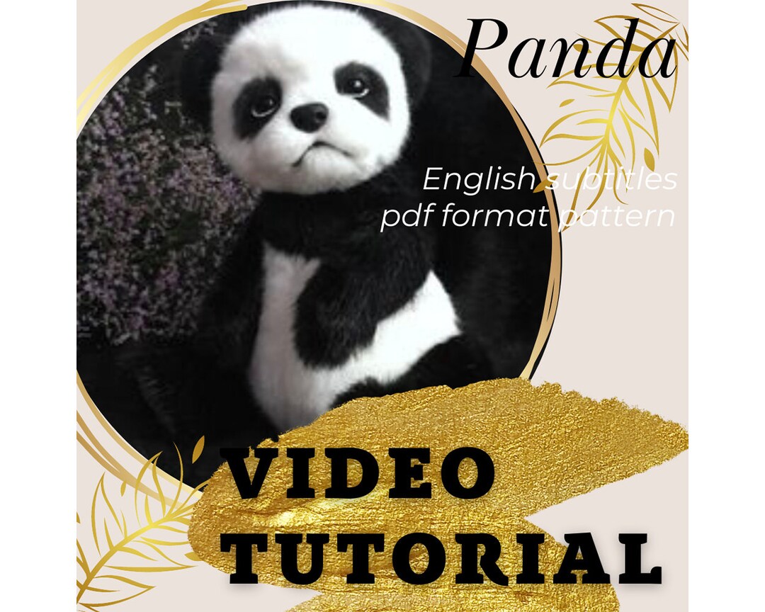 Realistic Panda Toy. Sewing Toy Pattern. Video Tutorial Stuffed Toy ...