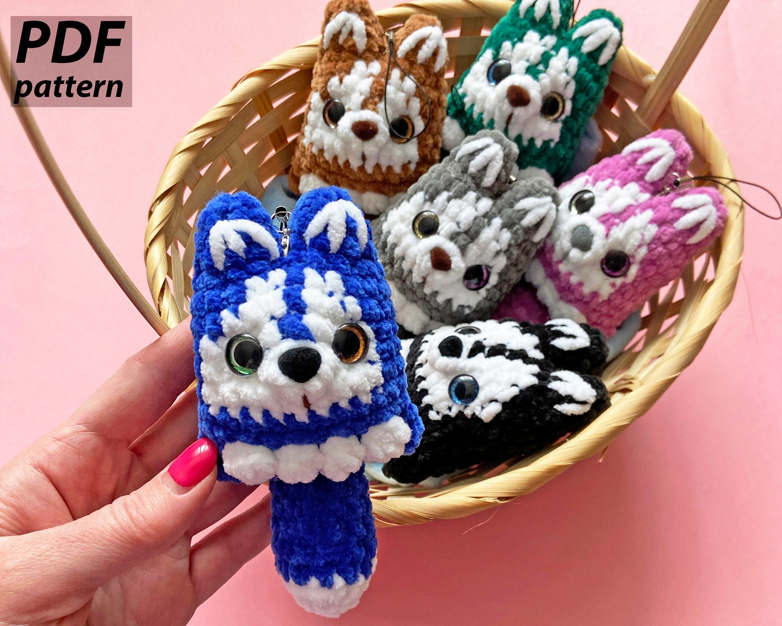 Husky Dog Keychain. Crochet Pattern. A Stuffed Dog. ENGLISH - Etsy