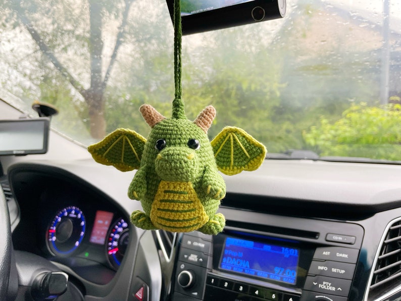 Dragon Amigurumi Pattern Car Accessories Dragon Rear View - Etsy