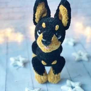 Amigurumi Doberman, Crochet Dog Pattern, Doberman Pinscher, Plush Dog ...