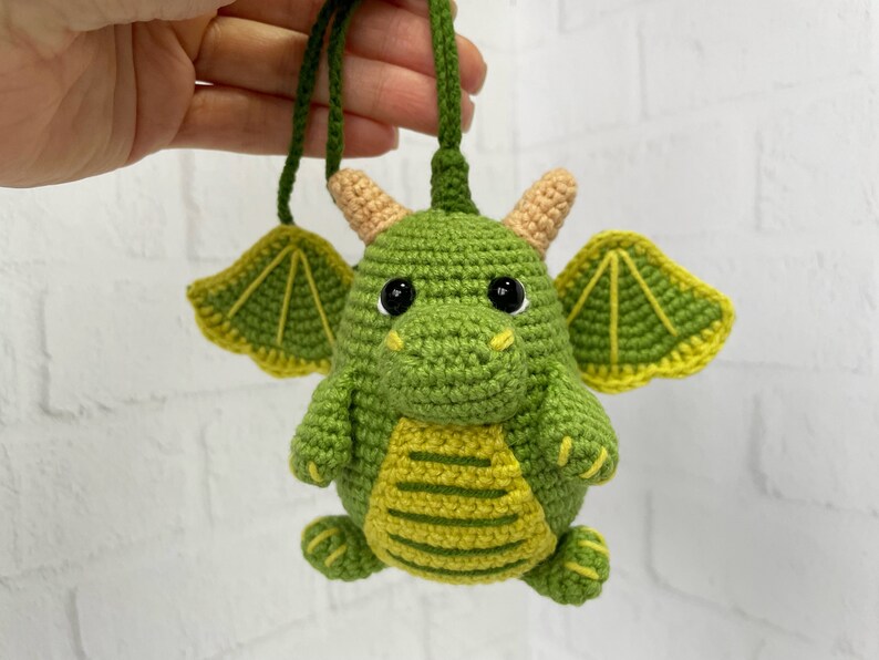Dragon Amigurumi Pattern Car Accessories Dragon Rear View - Etsy