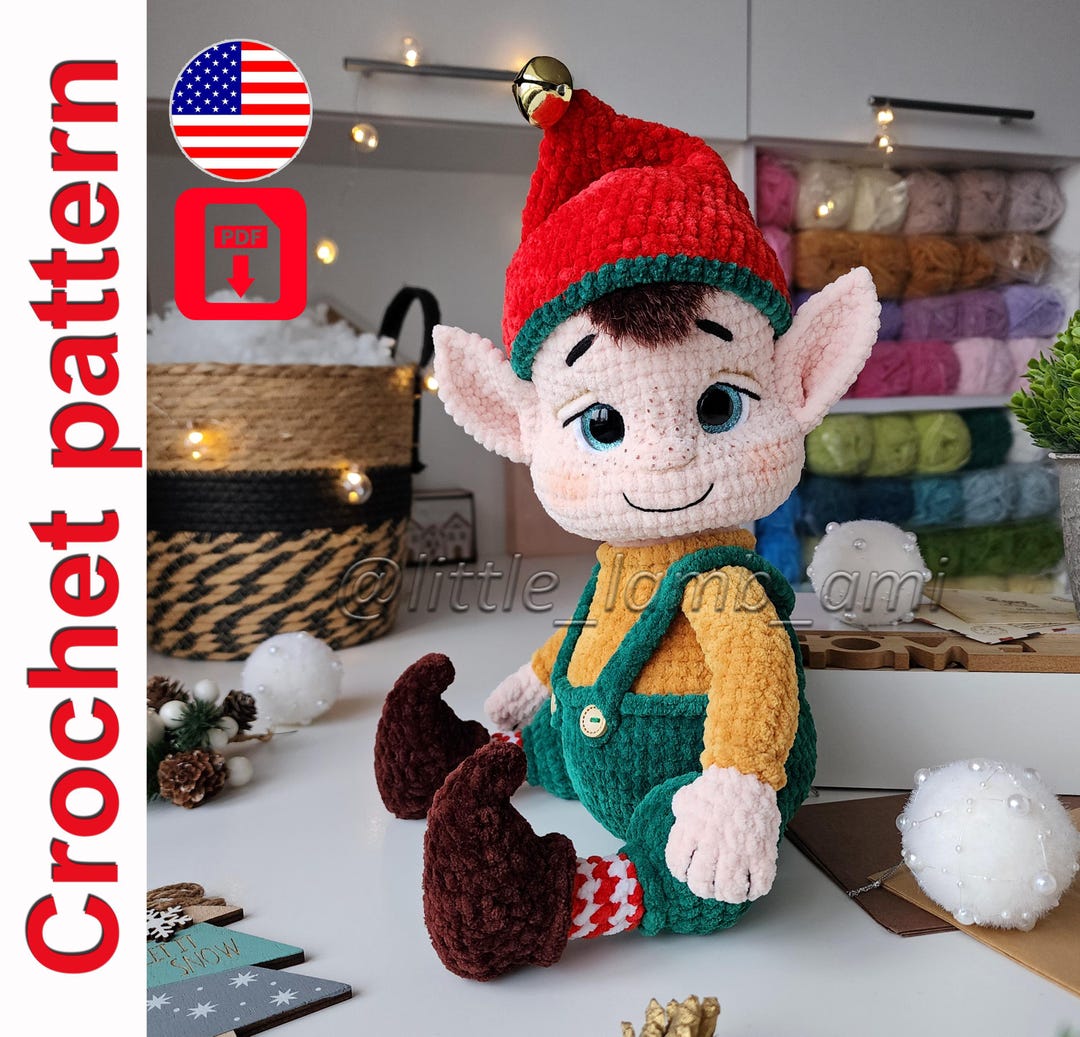 Crochet Elf Doll Pattern: Plush Amigurumi Christmas Toy. Instant PDF ...