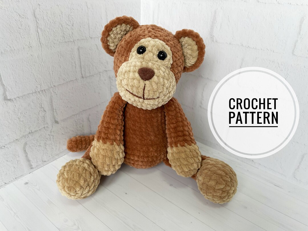 Monkey Crochet Pattern, DIY Crochet Stuffed Toy - Etsy