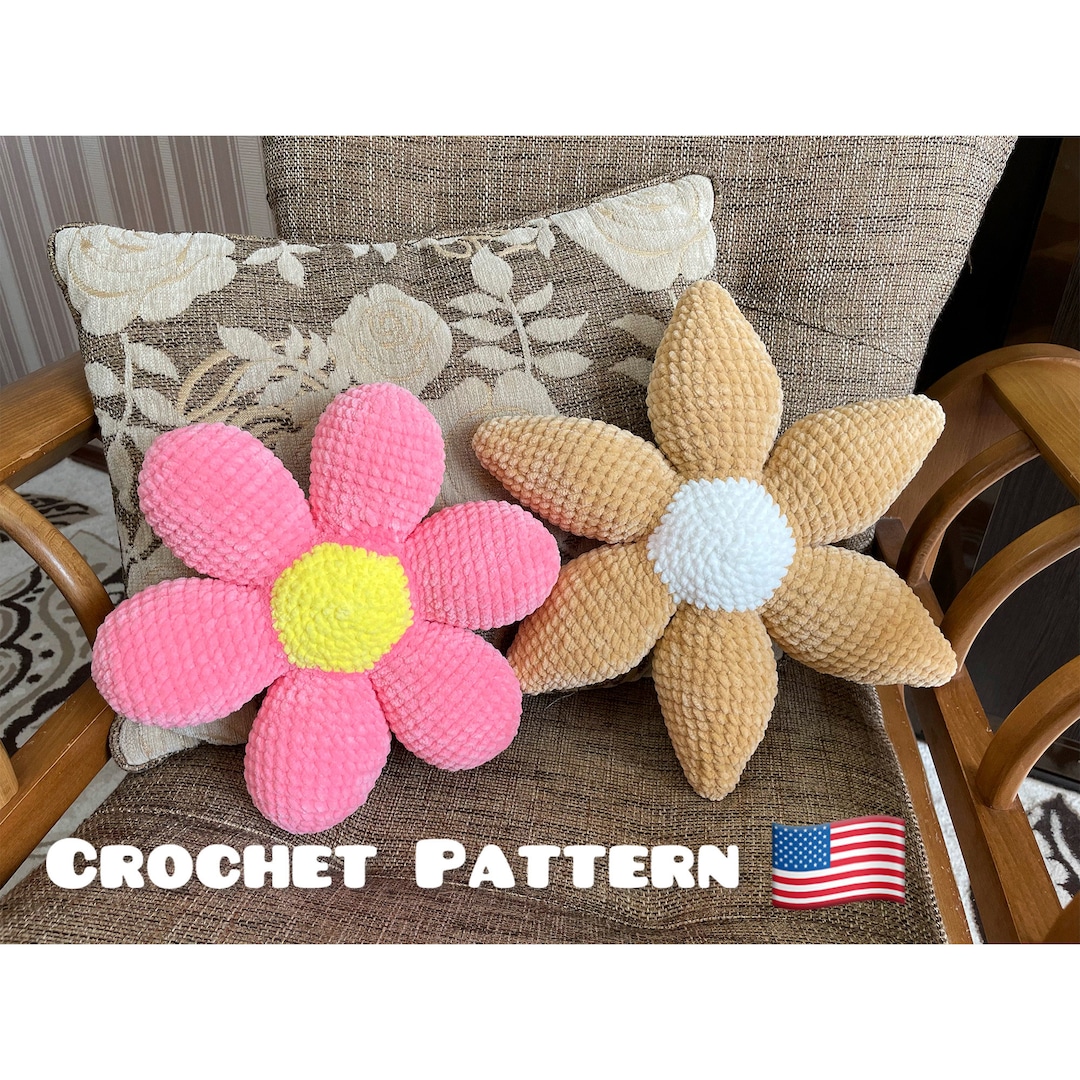 Flower Crochet Pattern, Flower Pillow - Etsy