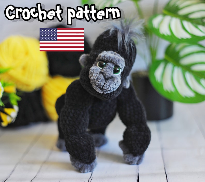 Crochet Gorilla Monkey Crochet Pattern Baby Gorilla Pattern - Etsy