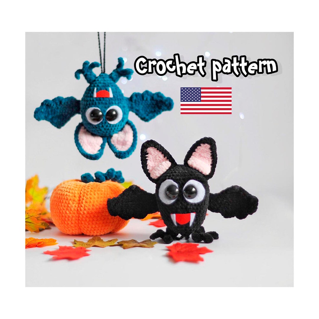 Bat Crochet Pattern, Halloween Pattern, Cute Bat, Easy Crochet Pattern ...
