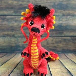 Blue Dragon Crochet Pattern, Toy Pattern for Kids, Crochet Tutorial in ...