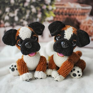 Crochet Boxer Pattern, Crochet Dog Pattern, Dog Amigurumi, Stuffed Dog ...
