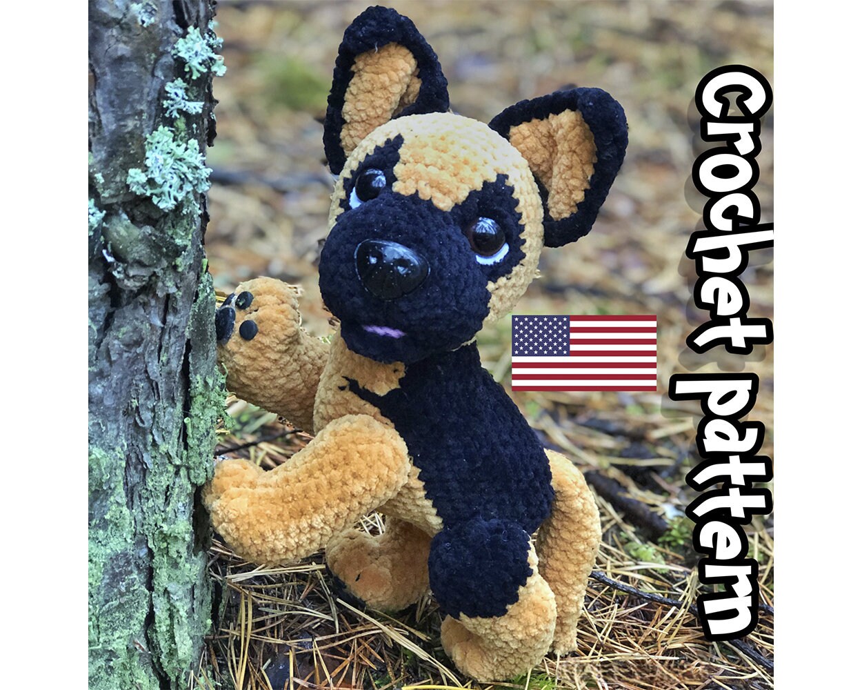 Crochet Pattern German Shepherd Amigurumi Dog Plush Dog Toy - Etsy