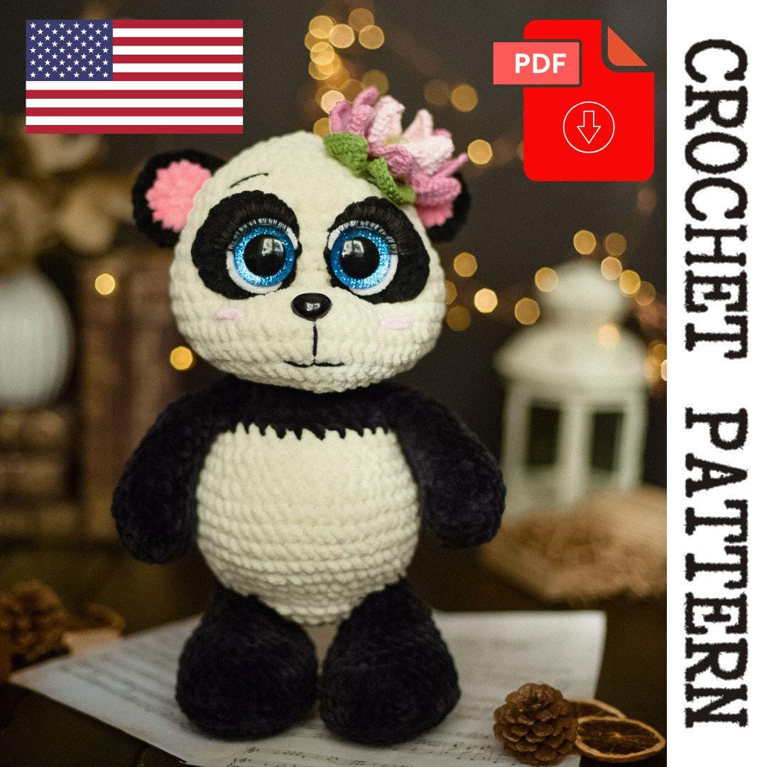 Plush Panda Crochet Pattern - Printable PDF. DIY Cute Plush Panda ...