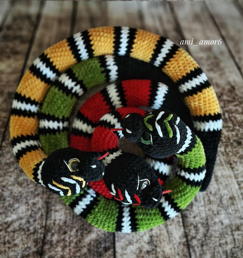 Crochet Snake Pattern, Halloween Crochet, Snake Toy, Crochet Animal ...