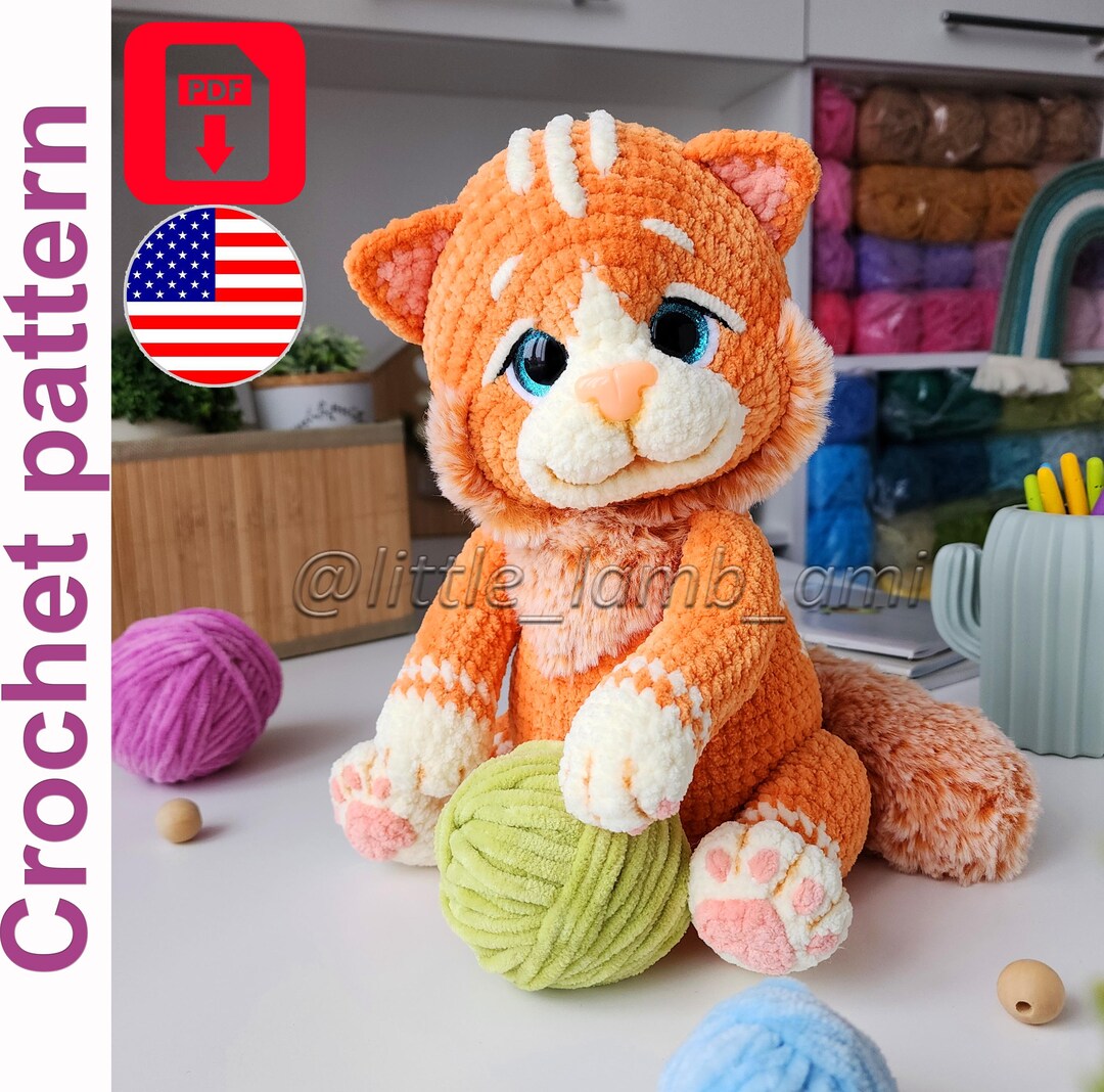 Mr. Purr the Ginger Cat Crochet Pattern: Plush Amigurumi Toy, Instant ...
