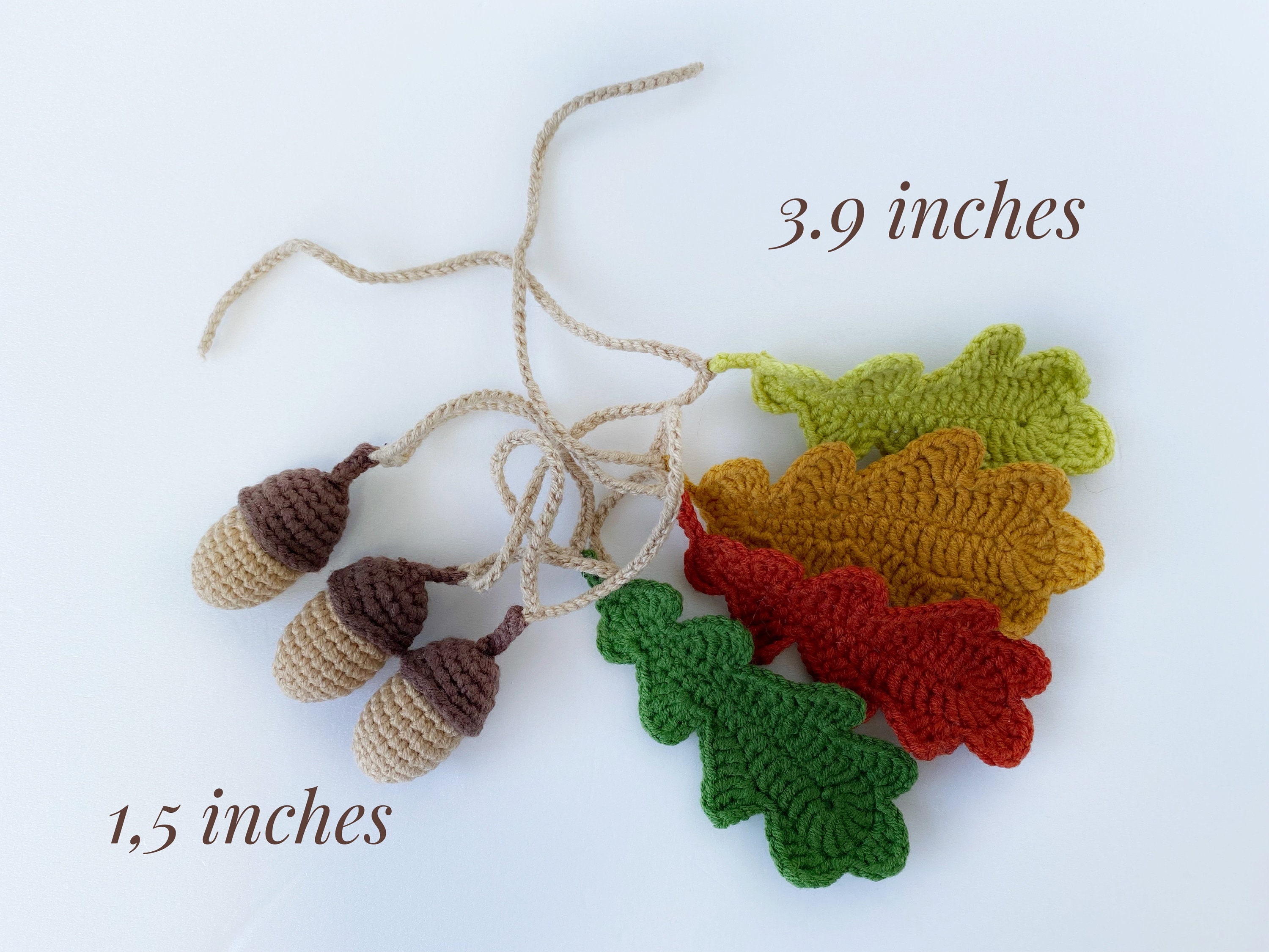 Fall Garland Crochet Pattern, Crochet Garland Oak and Acorns - Etsy