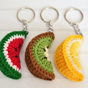 Kiwi, Watermelon, Lemon Keychain. Crochet Pattern. - Etsy