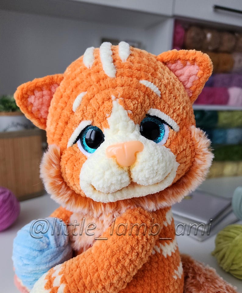Mr. Purr the Ginger Cat Crochet Pattern: Plush Amigurumi Toy, Instant ...