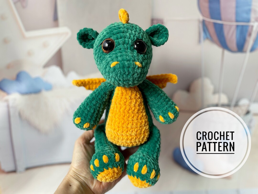 Dragon Plush Pattern Crochet Pattern Dragon - Etsy