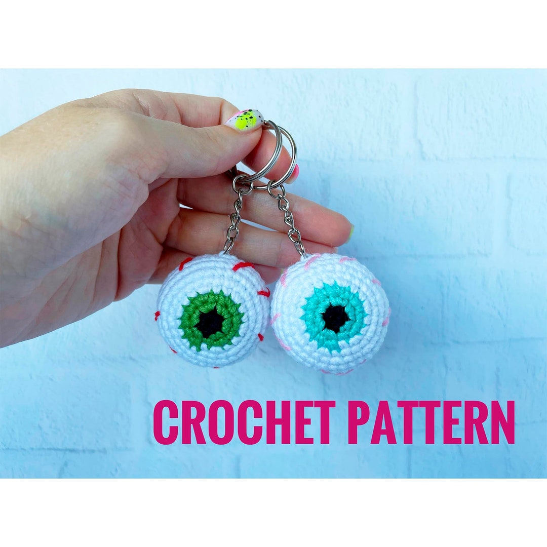 Pastel Goth Keychain Pattern, Crochet Evil Eye Keychain - Etsy