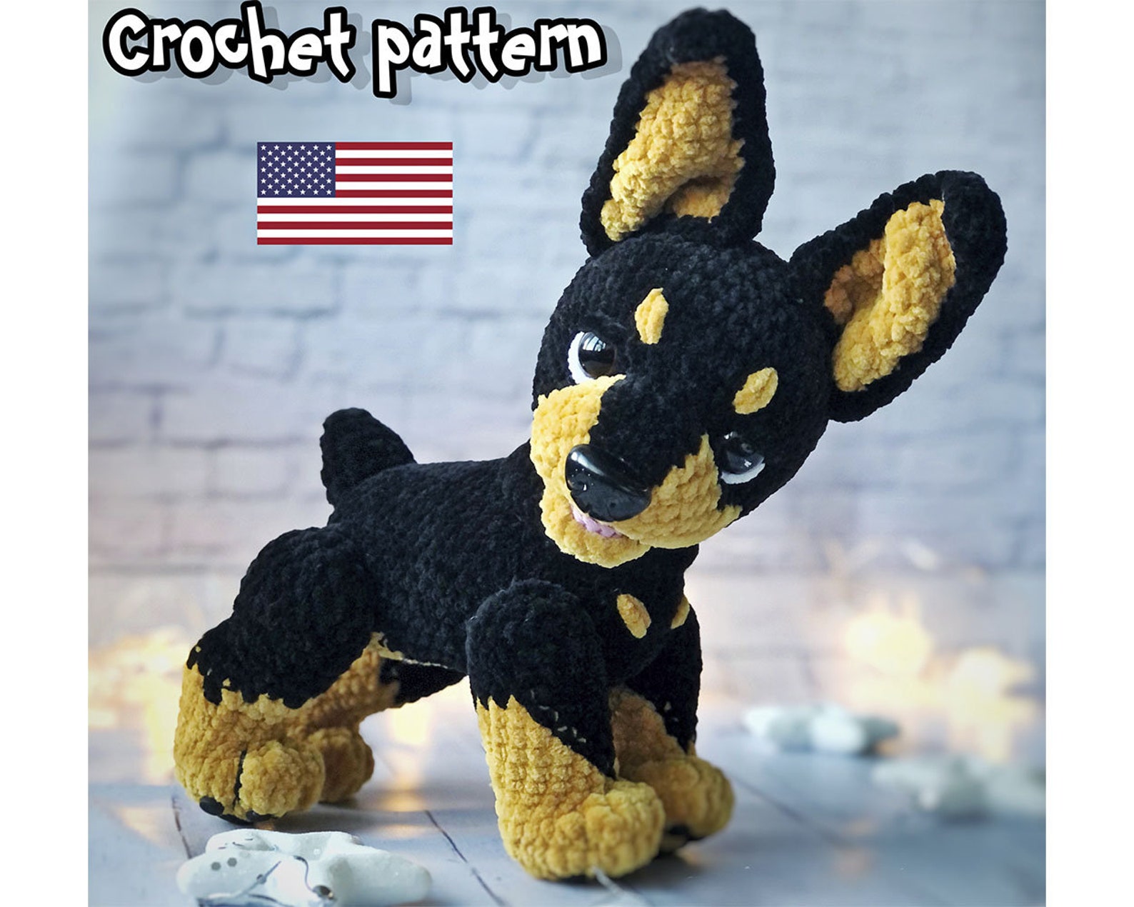 Amigurumi Doberman Crochet Dog Pattern Doberman Pinscher - Etsy