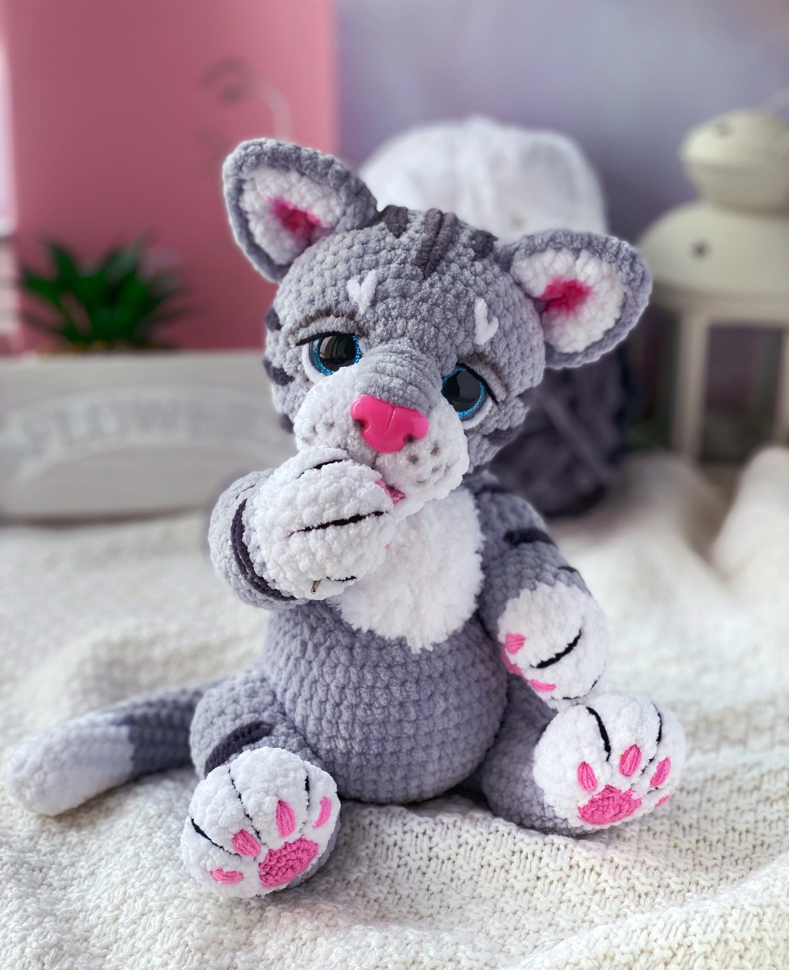 Crochet Cat Pattern, Cat Stuffed Animal, Amigurumi Pattern, Crohet ...