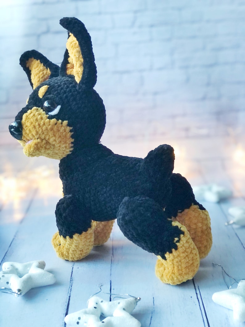 Amigurumi Doberman, Crochet Dog Pattern, Doberman Pinscher, Plush Dog ...