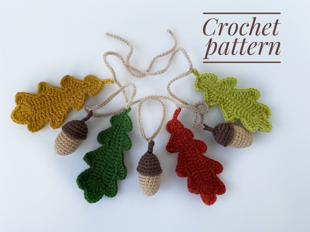 Fall Garland Crochet Pattern Crochet Garland Oak and Acorns - Etsy