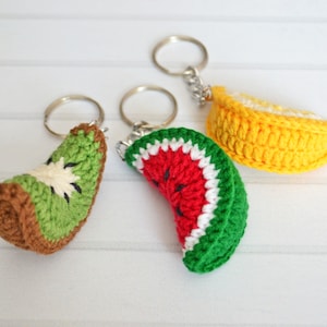 Kiwi, Watermelon, Lemon Keychain. Crochet Pattern. - Etsy