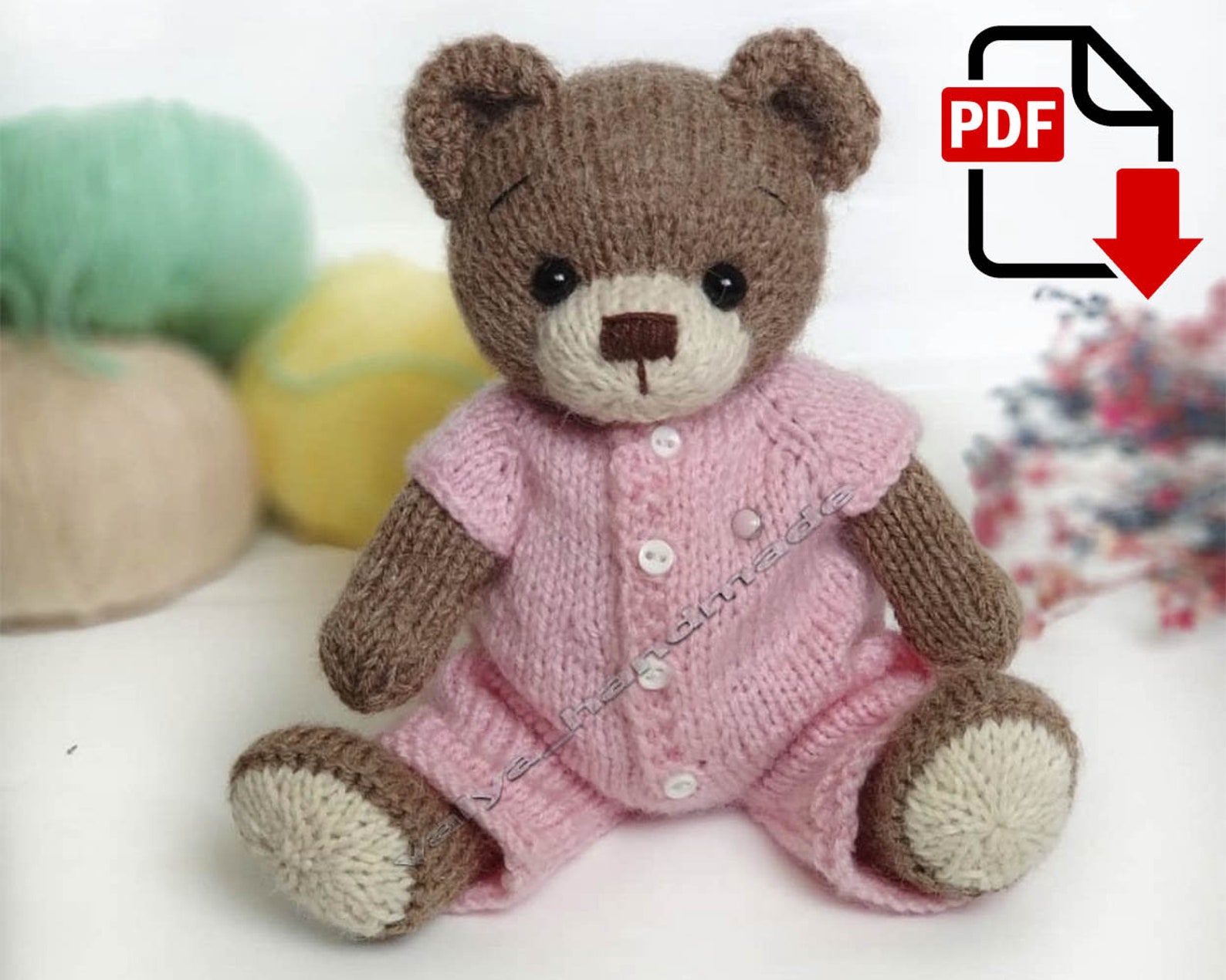 Teddy Bear KNITTING Pattern Teddy Bear Toy Diy Knitted Toy - Etsy