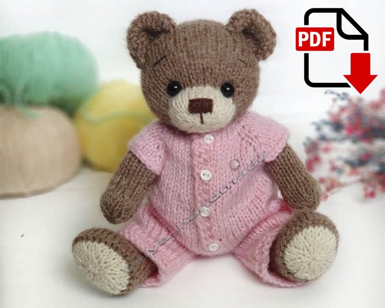 Teddy Bear KNITTING Pattern Teddy Bear Toy Diy Knitted Toy - Etsy