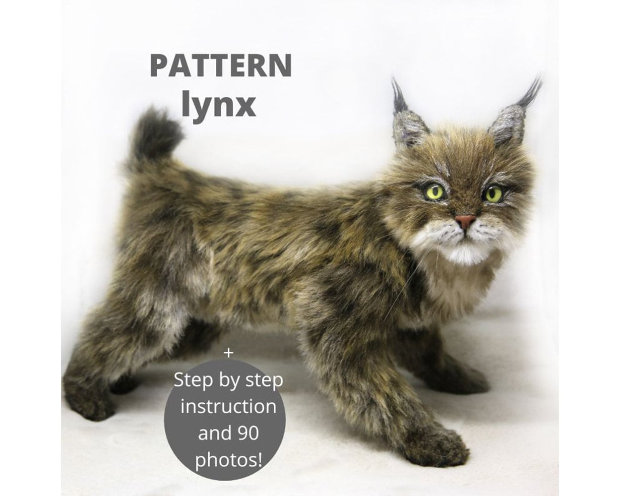 Sewing Pattern: Lynx, Realistic Fur Lynx Tutorial, Bobcat Plush Pattern ...