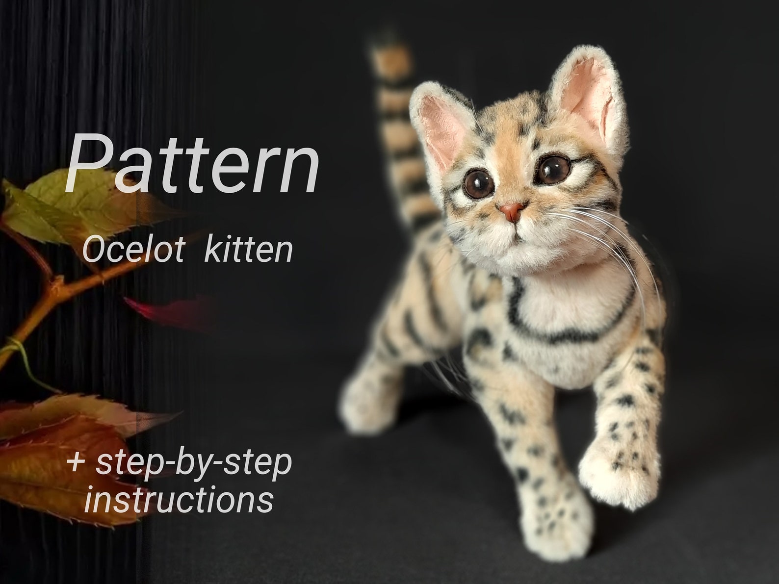 Pattern Ocelot Kitten Realistic Plush Toy. Step-by-step Photo - Etsy