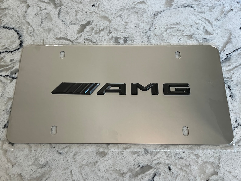 Mercedes Benz AMG Black Powder Coated Stainless Steel Front License ...