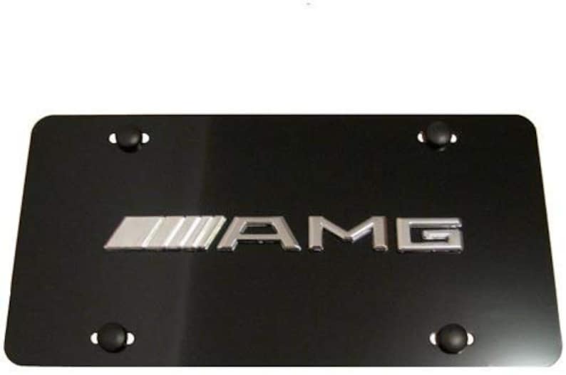 Mercedes Benz AMG Black Powder Coated Stainless Steel Front License ...