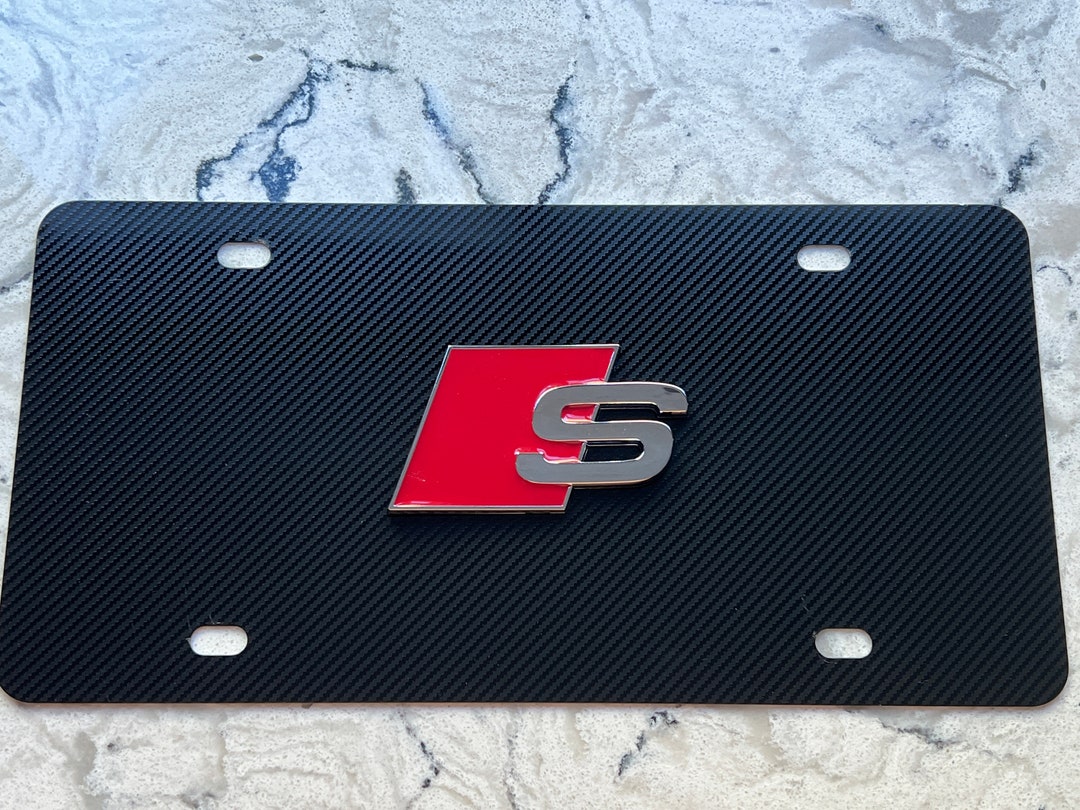 3D 4 Rings S Sport Mirror Chrome Stainless Steel Front License Plate ...