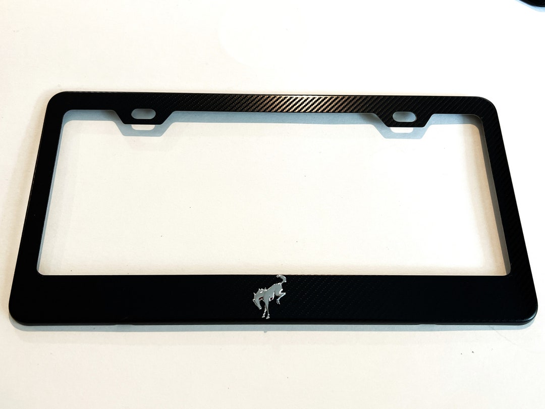 Ford Bronco Black Carbon Fiber Steel Front License Plate Frame With ...