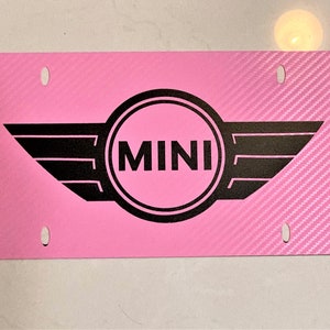 Mini Cooper Mirror Chrome Stainless Steel Front License Plate With Caps ...