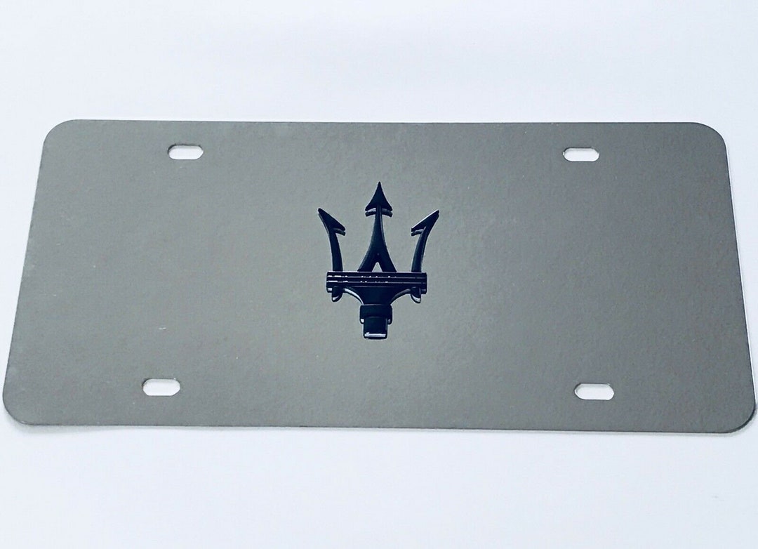 Maserati Mirror Chrome Stainless Steel License Plate With Caps - Etsy