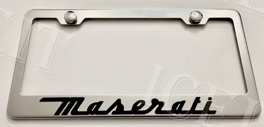 Maserati Mirror Chrome Stainless Steel License Plate Frame With Caps - Etsy