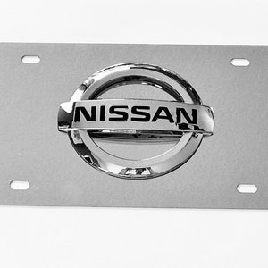 3D Nissan Mirror Chrome Stainless Steel Front License Plate With Caps ...