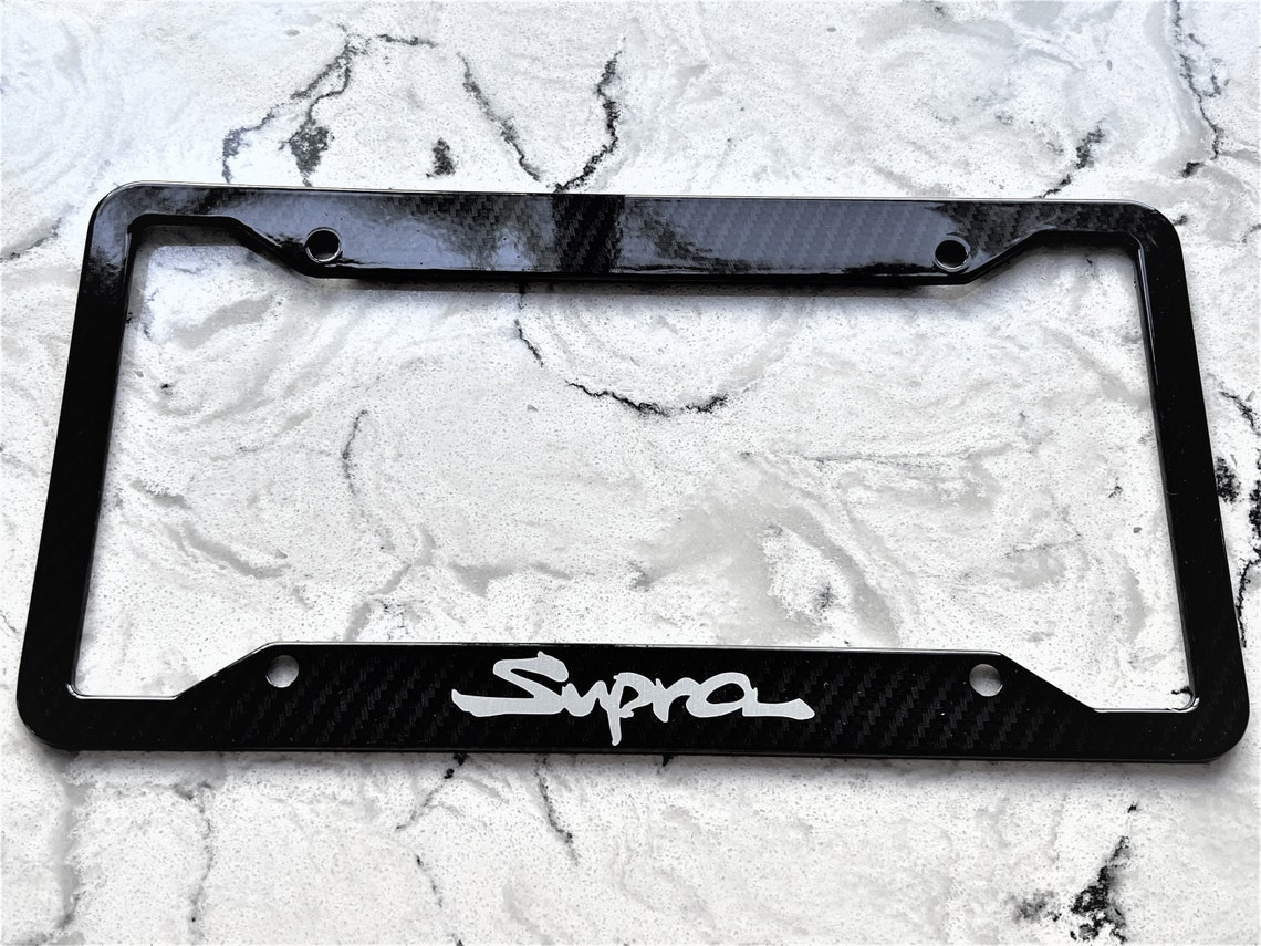 Toyota Supra Black Powder Coated Stainless Steel License Frame With ...