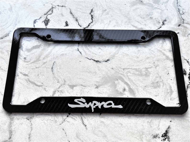 Toyota Supra Black Powder Coated Stainless Steel License Frame With ...