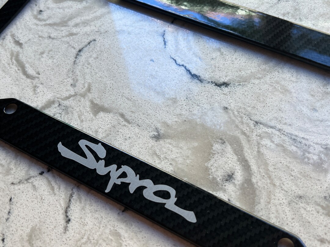 Toyota Supra Black Powder Coated Stainless Steel License Frame With ...