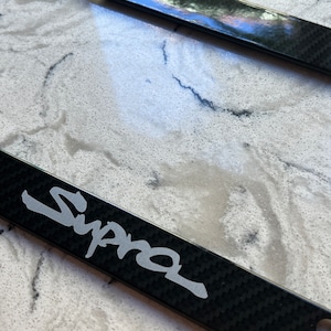 Toyota Supra Black Powder Coated Stainless Steel License Frame With ...