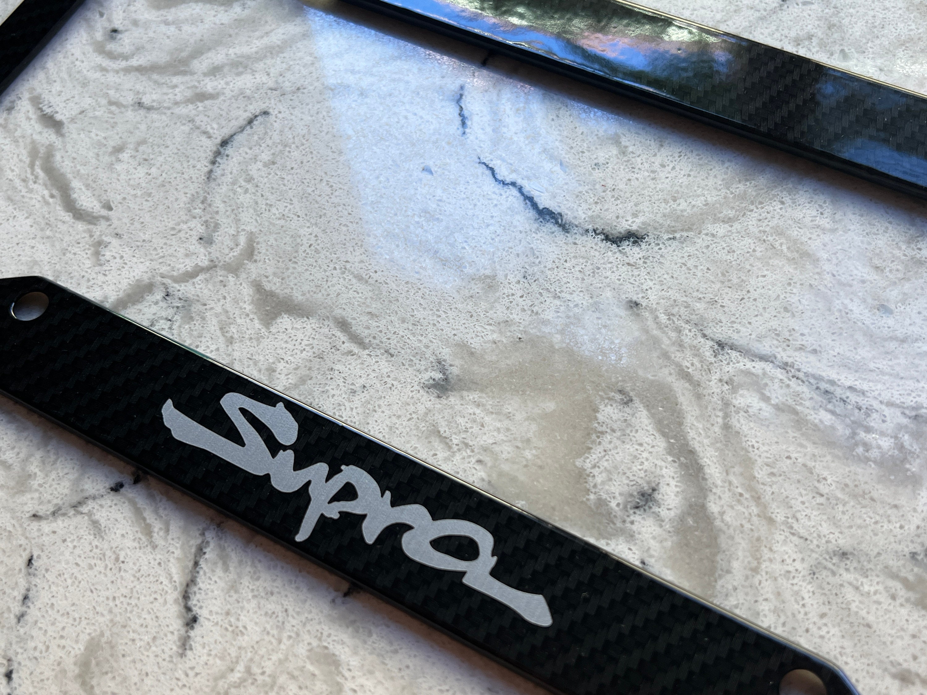 Toyota Supra Black Powder Coated Stainless Steel License Frame With ...