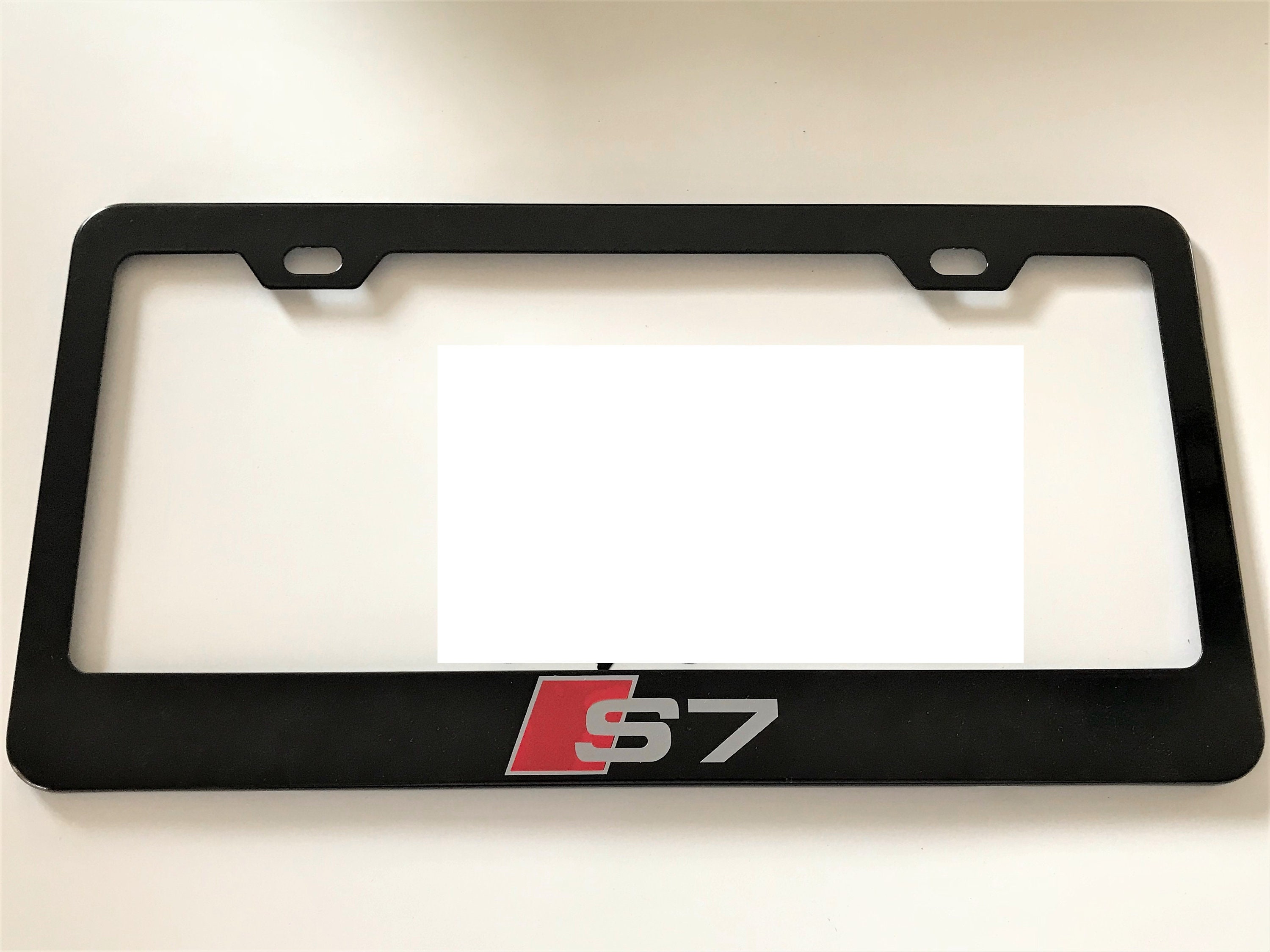 Audi S Line Carbon Fiber Steel License Plate Frame With Caps - Etsy