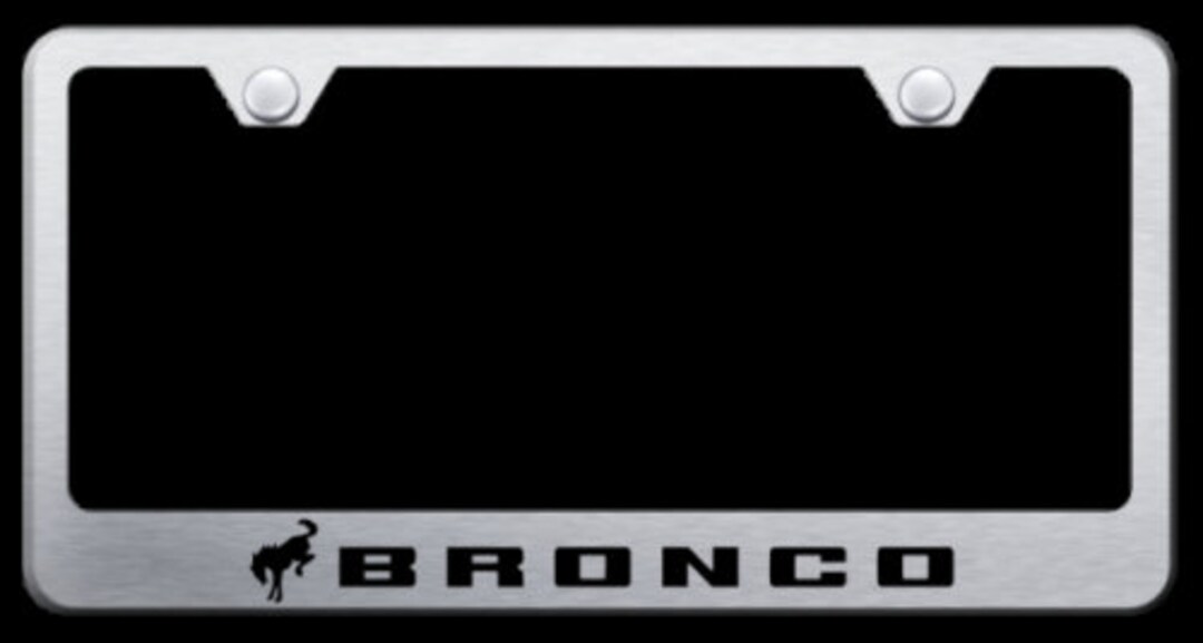 Ford Bronco Mirror Chrome Steel Front License Plate Frame With Caps - Etsy