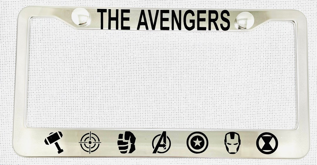 The Avengers Chrome Stainless Steel License Frame With Caps - Etsy